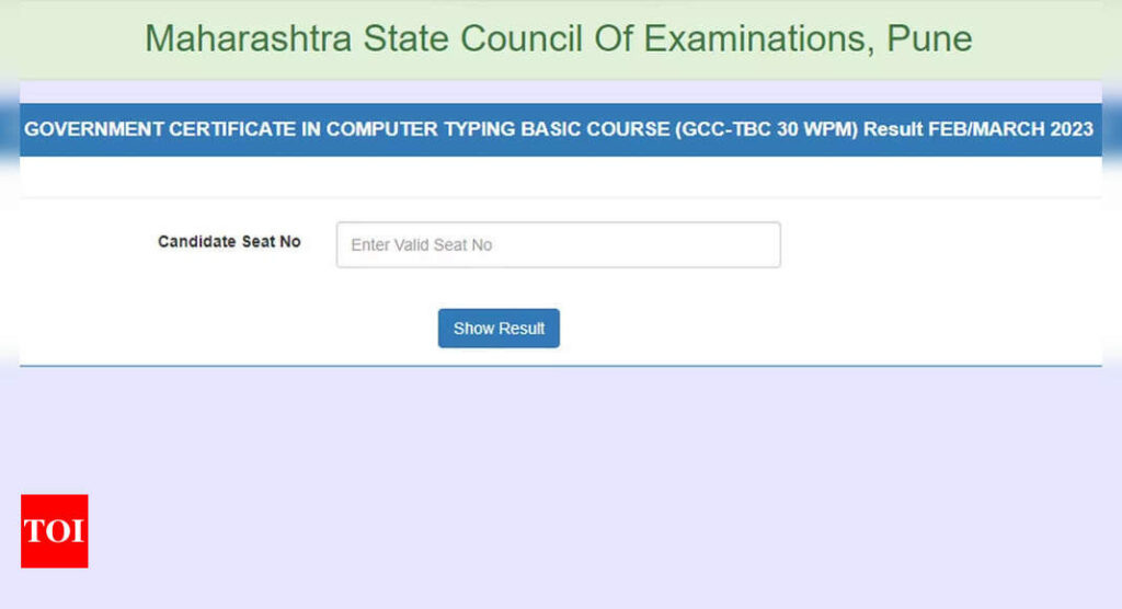 MSCE Pune releases GCC-TBC typing exam results for July 2023 on ...