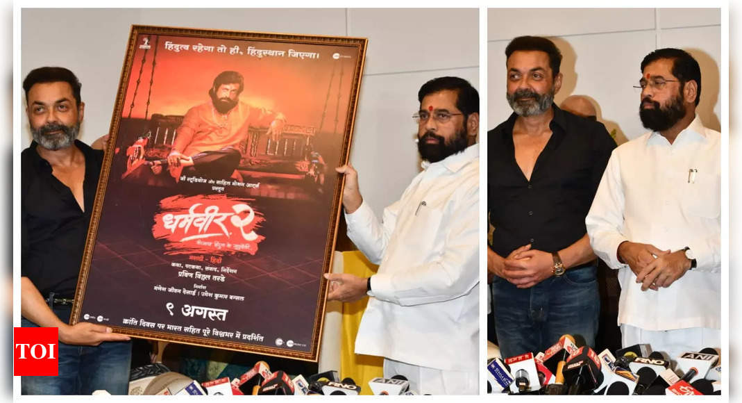 Bobby Deol, CM Eknath Shinde unveil the poster of 'Dharamveer 2' - See ...